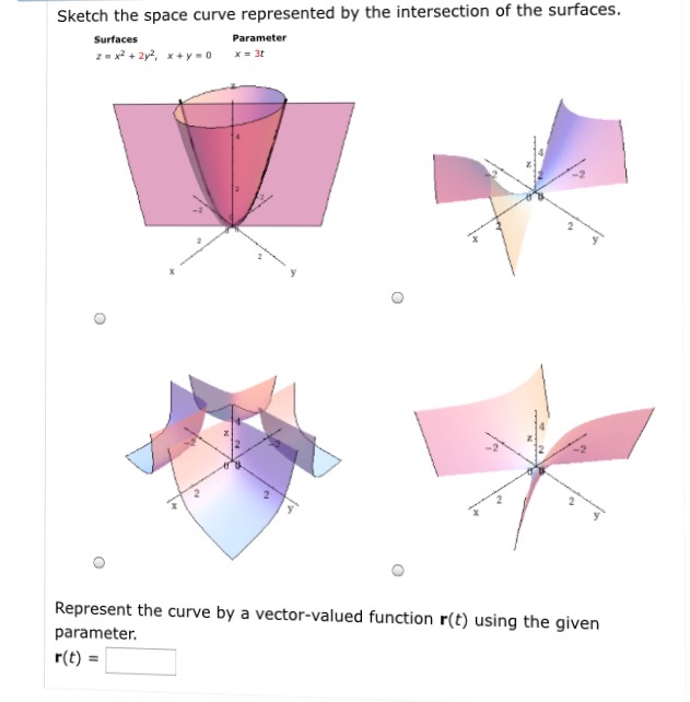 Solved Sketch the space curve represented by the | Chegg.com