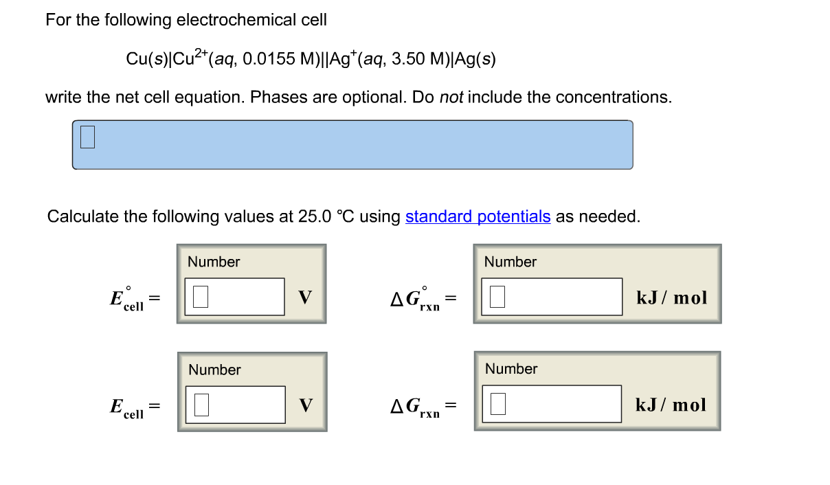 Solved Write the net cell equation. Phases are optional. Do | Chegg.com