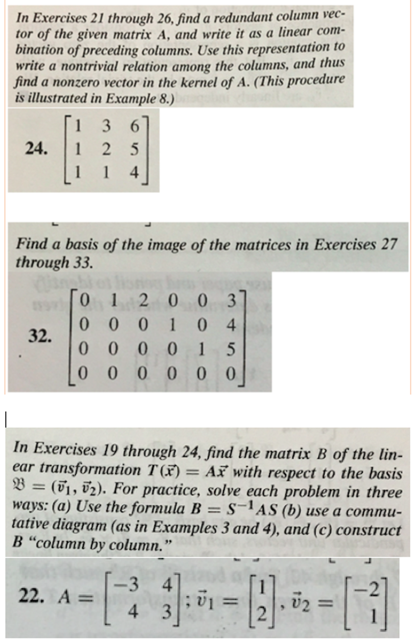 Solved In Exercises 21 through 26, find a redundant column | Chegg.com