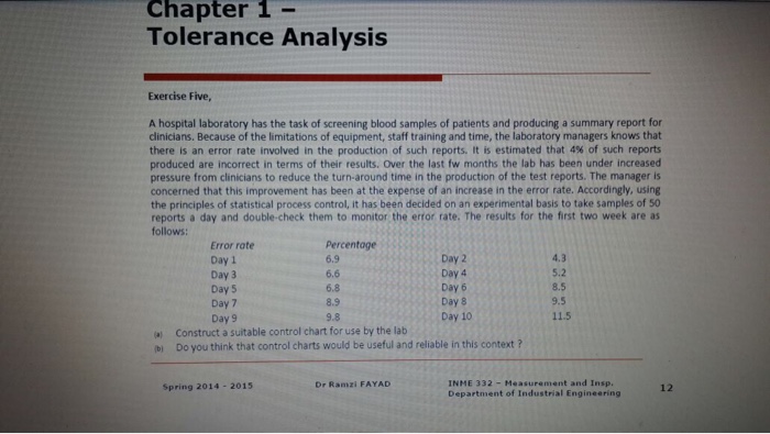Solved Chapter 1 - Tolerance Analysis Exercise Five, A | Chegg.com