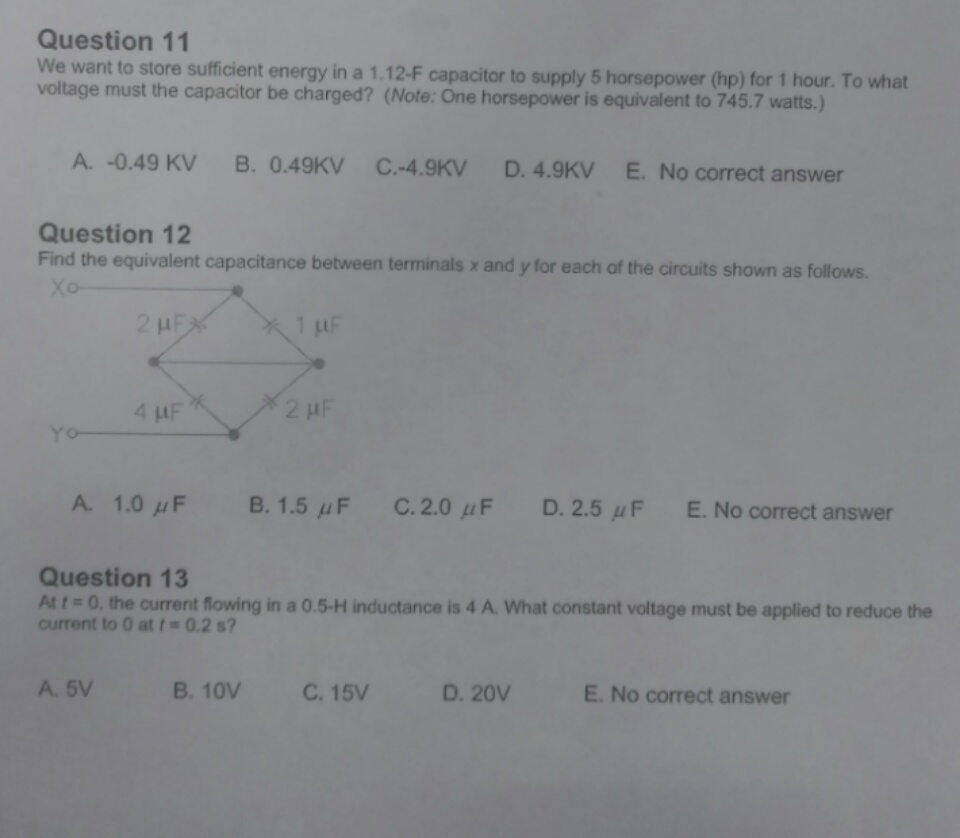 Solved We want to store sufficient energy in a 1 12-F | Chegg.com