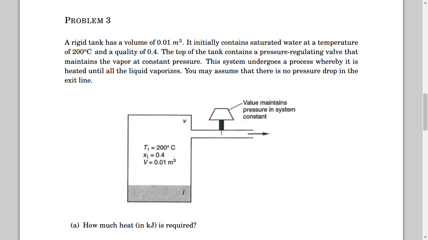 PROBLEM 3 A rigid tank has a volume of 0.01 m^3. It | Chegg.com