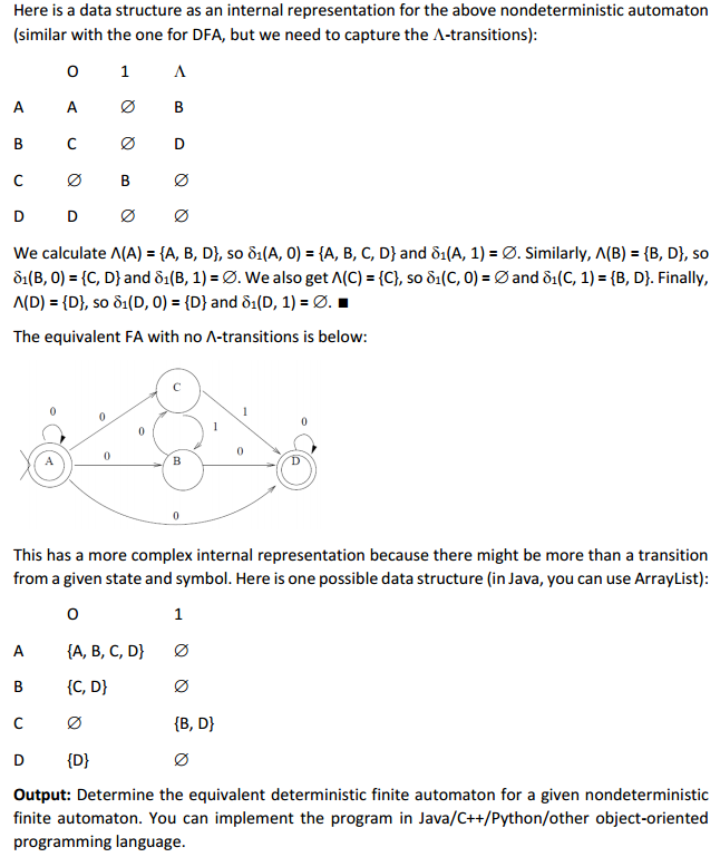 Solved Input: A nondeterministic finite automaton (NFA) is a | Chegg.com