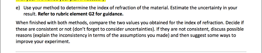 .Application experiment: Index of refraction of an | Chegg.com
