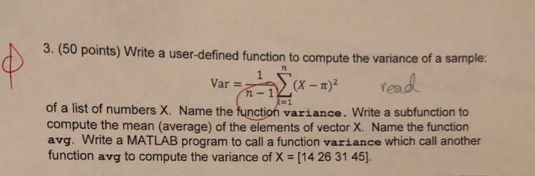 Solved 3. (50 points) Write a user-defined function to | Chegg.com