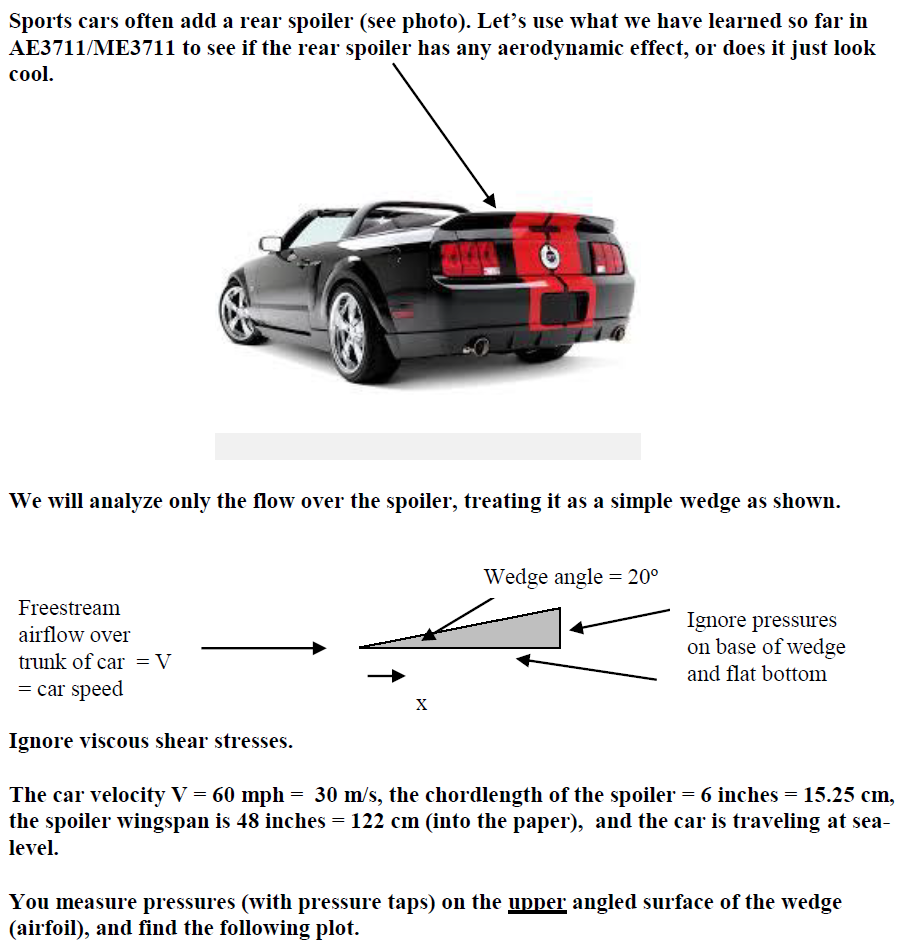 Solved Sports cars often add a rear spoiler (see photo). | Chegg.com