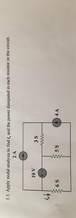 Solved 5.5. Apply nodal analysis to find io, and the power | Chegg.com