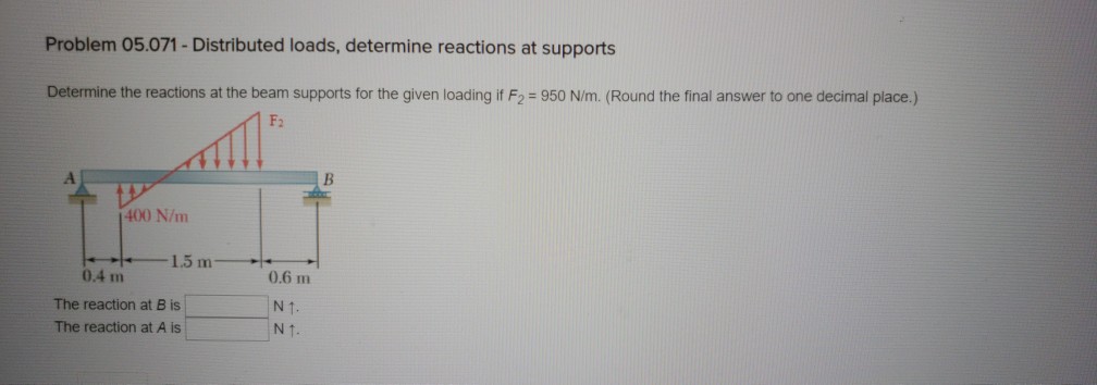 Solved Problem 05.071 - Distributed loads, determine | Chegg.com