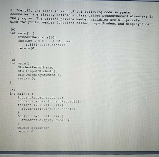 Solved in c++ i have the answers want to make sure they are | Chegg.com