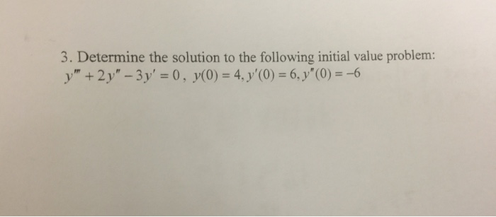 Solved Determine the solution to the following initial value | Chegg.com