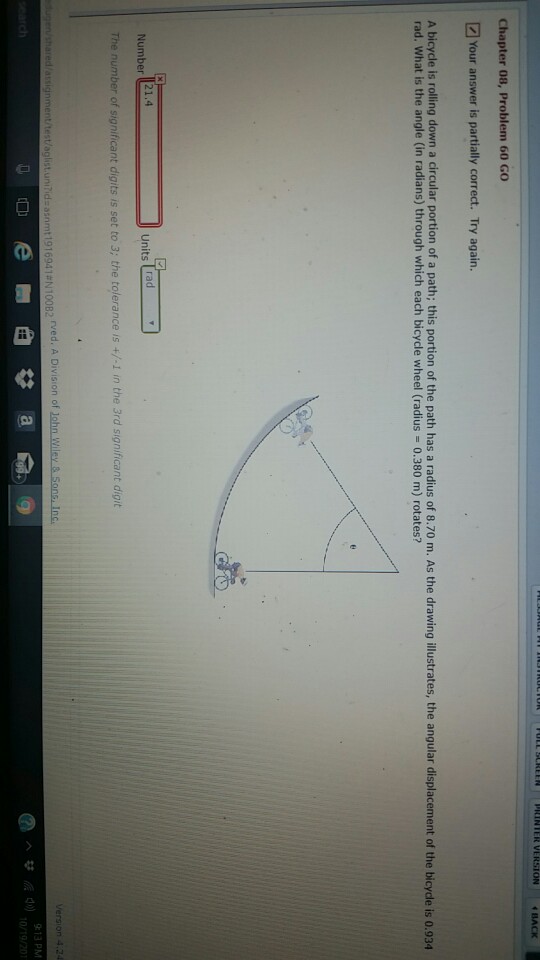 Solved Chapter 08, Problem 60 GO Your answer is partially | Chegg.com Solved Chapter 08, Problem 60 GO Your answer is partially | Chegg.com