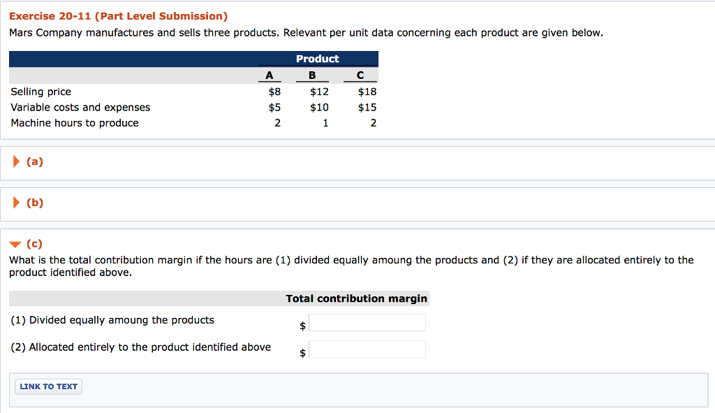 Solved Exercise 20-11 (Part Level Submission) Mars Company | Chegg.com