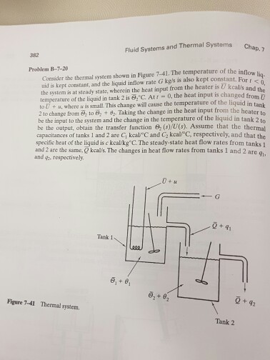 Solved Consider the thermal system shown in Figure 7-41. The | Chegg.com