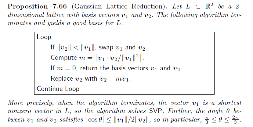 Solved 7 45 Apply Gauss S Lattice Reduction Algorithm