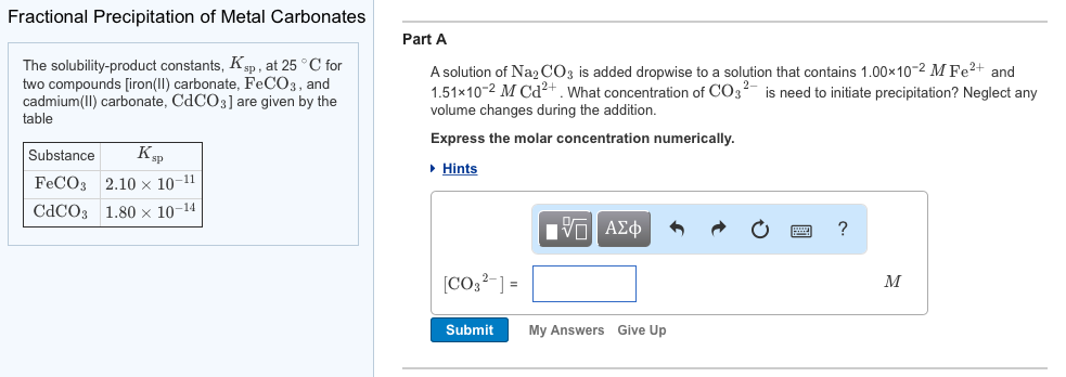 Solved The solubility-product constants, K_sp, at 25 degree | Chegg.com