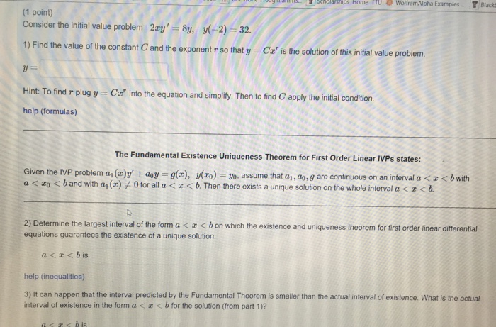 Solved Consider the initial value problem 2xy' = 8y, y(-2) = | Chegg.com