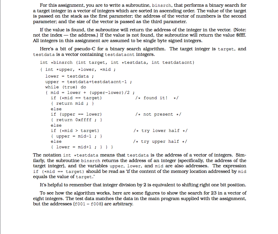 Solved The Chunk Of Code Is In Psuedo C And Needs To Be