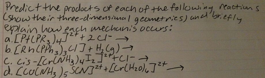 Solved Predict the products of each of the following | Chegg.com
