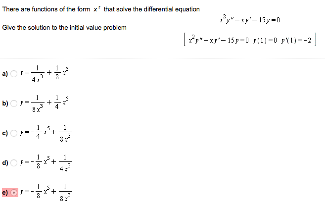 Solved There are functions of the form xr that solve the | Chegg.com