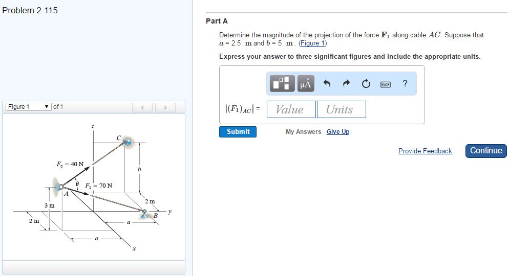 Solved Determine The Magnitude Of The Projection Of The