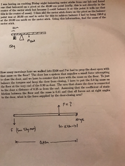 Solved I was having an exciting Friday night balancing meter | Chegg.com