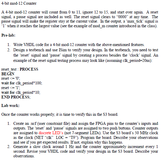 Solved I need help with slowing the clock down from 50 MHz | Chegg.com