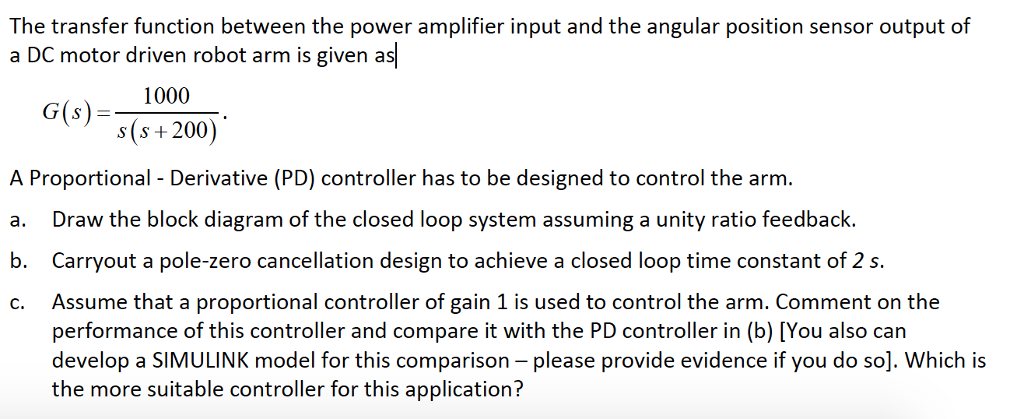 Solved The transfer function between the power amplifier | Chegg.com
