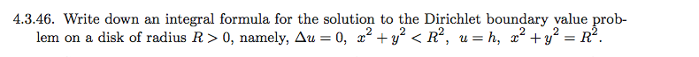 Write down an integral formula for the solution to | Chegg.com
