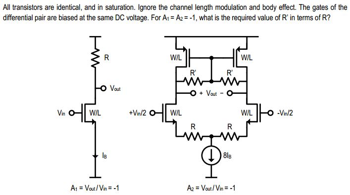 Solved All transistors are identical, and in saturation. | Chegg.com