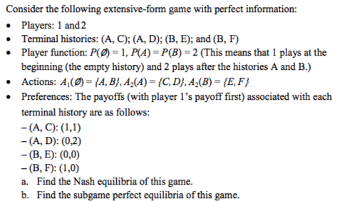 Solved Consider the following extensive-form game with | Chegg.com