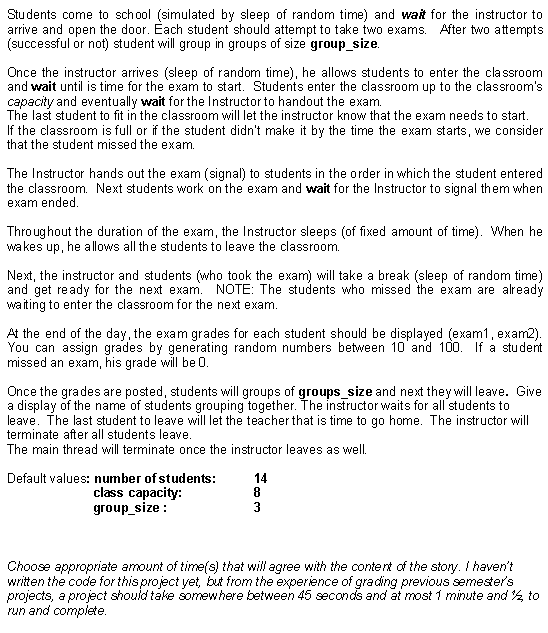 Solved Exam Day Synchronization Of Threads Using
