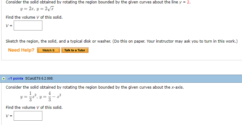Solved Consider The Solid Obtained By Rotating The Region