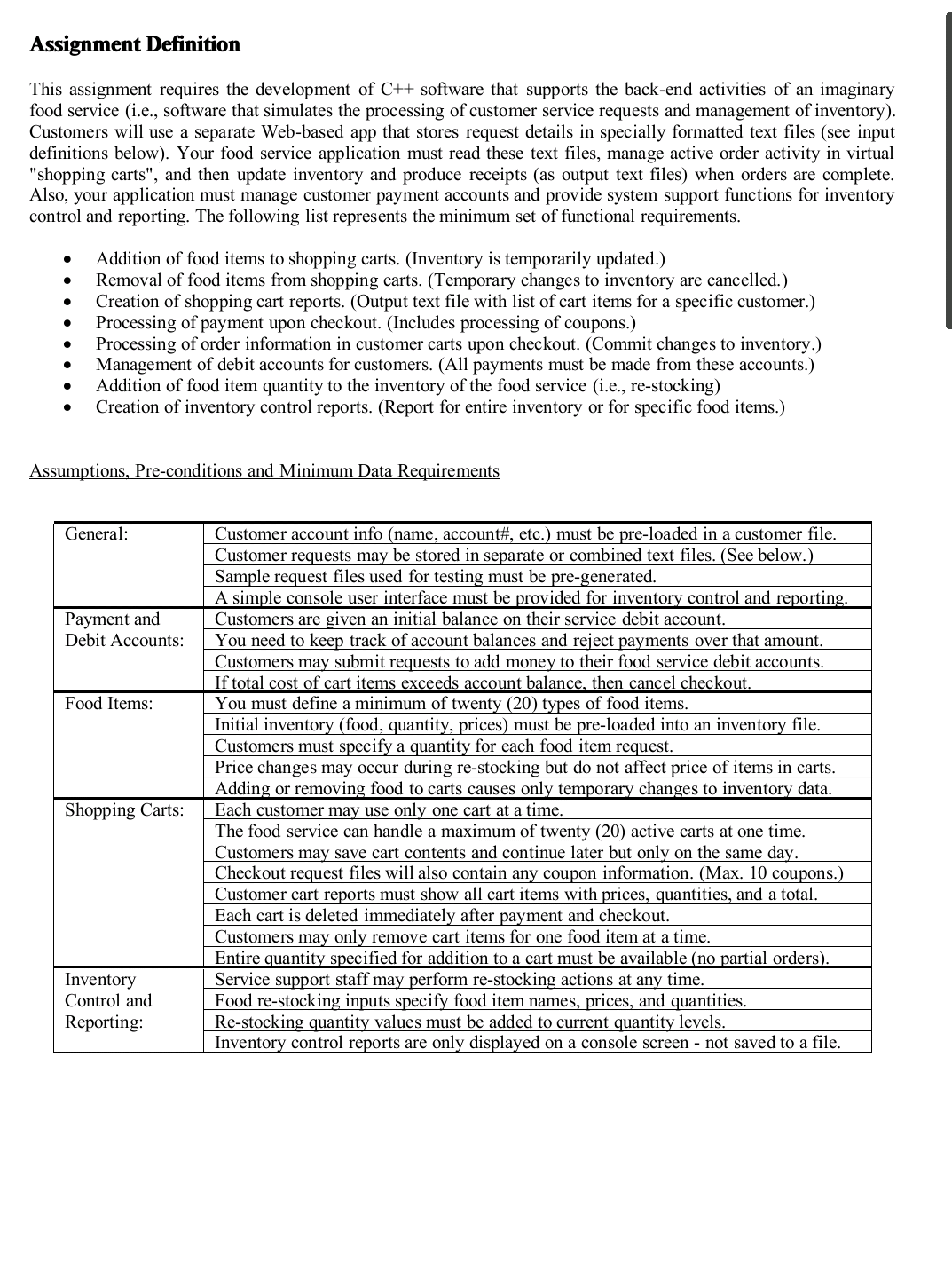 Solved Assignment Definition This assignment requires the | Chegg.com