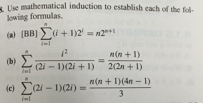 Solved Use mathematical induction to establish each of the | Chegg.com