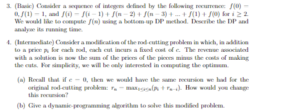 Solved 3. (Basic) Consider a sequence of integers defined by | Chegg.com