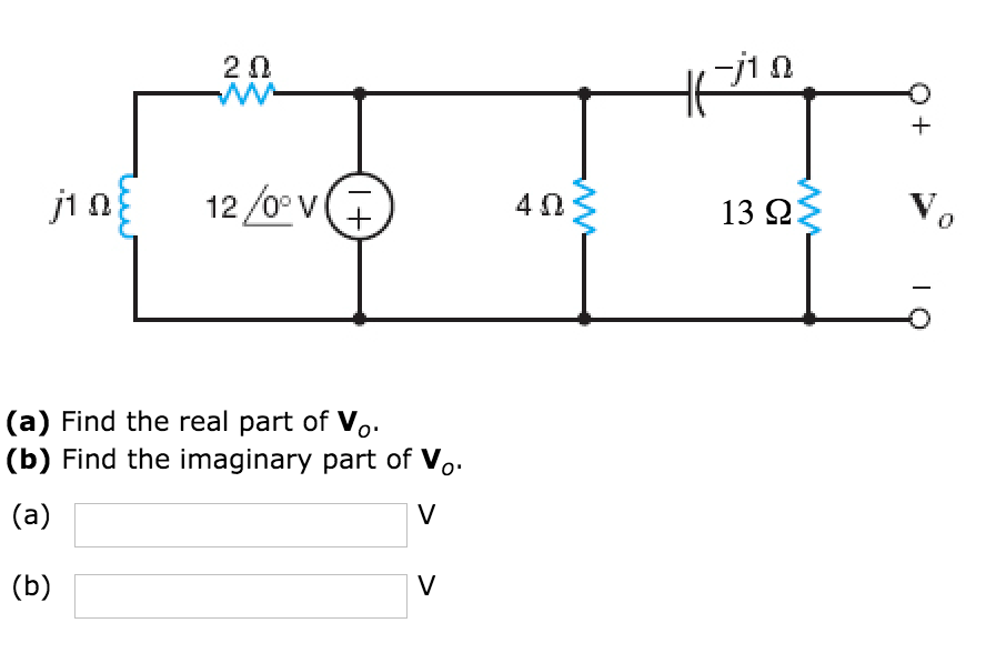 Solved Find the real part of V_0. Find the imaginary part | Chegg.com