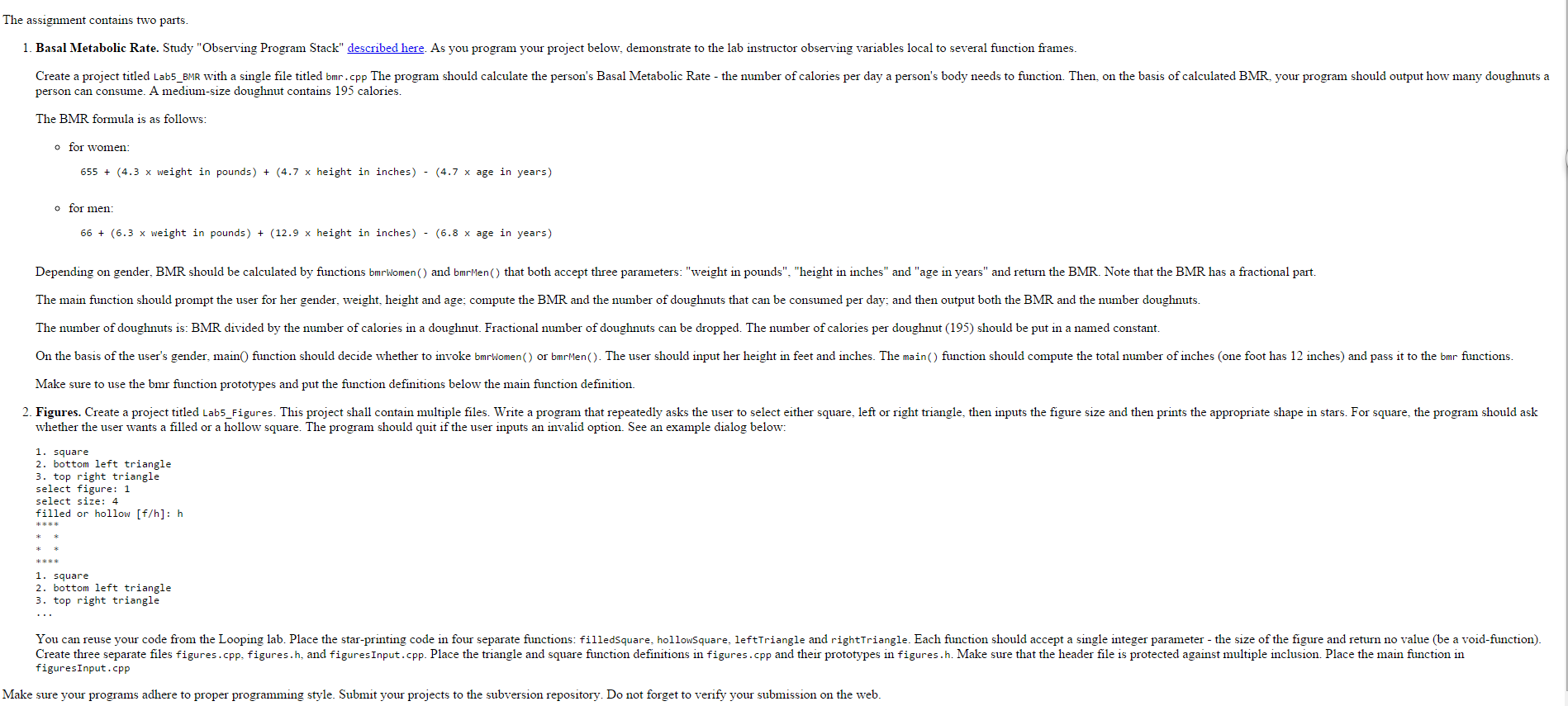 Solved The assignment contains two parts Basal Metabolic | Chegg.com