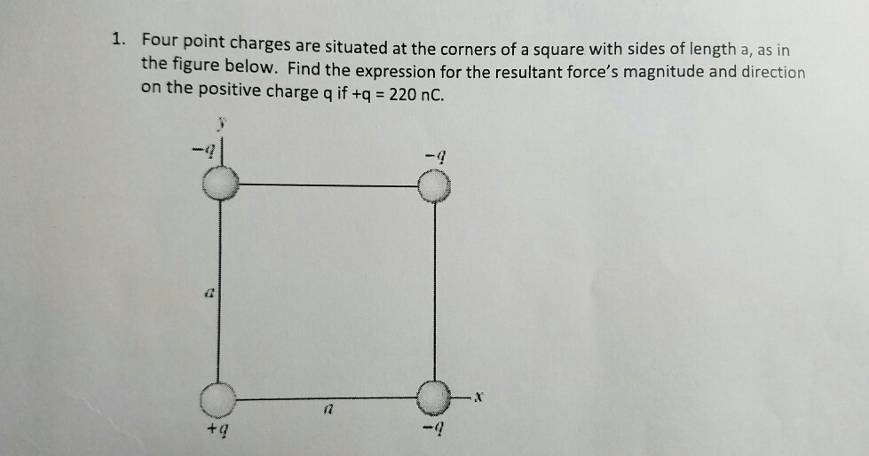 Solved Four point charges are situated at the corners of a | Chegg.com