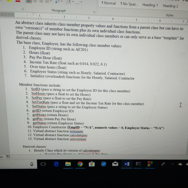 Solved Using Abstract Class, all source code in main.cpp | Chegg.com