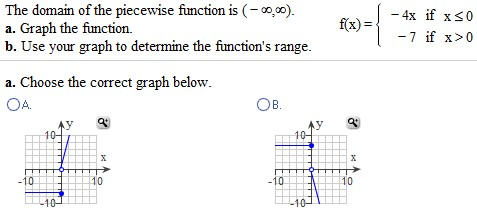 Solved The domain of the piecewise function is ( - infinity | Chegg.com