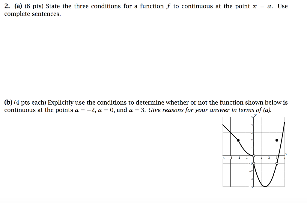 Solved (a) State the three conditions for a function f to | Chegg.com