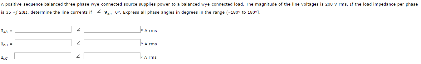 Solved A Positive Sequence Balanced Three Phase