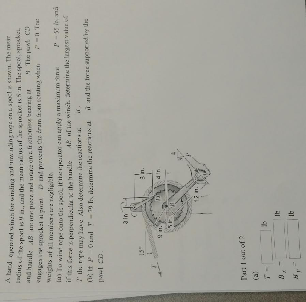 A hand-operated winch for winding and unwinding on a | Chegg.com