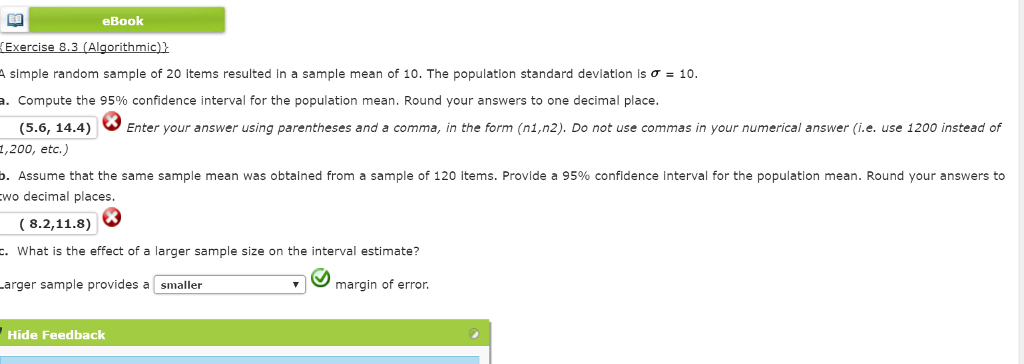 Solved A simple random sample of 20 Items resulted In a | Chegg.com