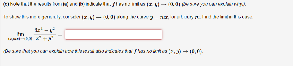 Solved Note that the results from (a) and (b) indicate that | Chegg.com