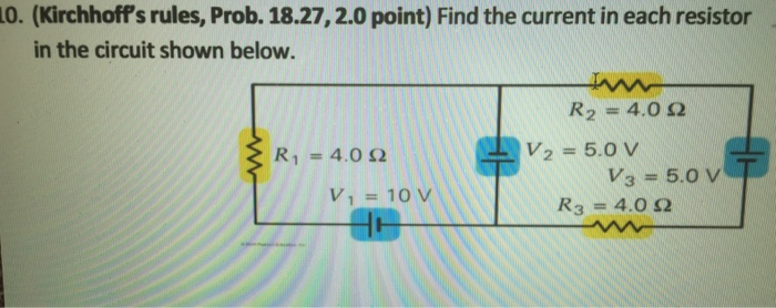 Solved Find the current in each resistor in the circuit | Chegg.com