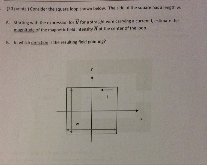 Solved Consider the square loop shown below. The side of the | Chegg.com