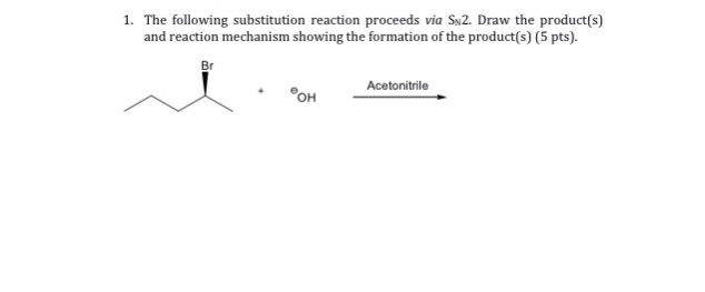 Solved The following substitution reaction proceeds via | Chegg.com