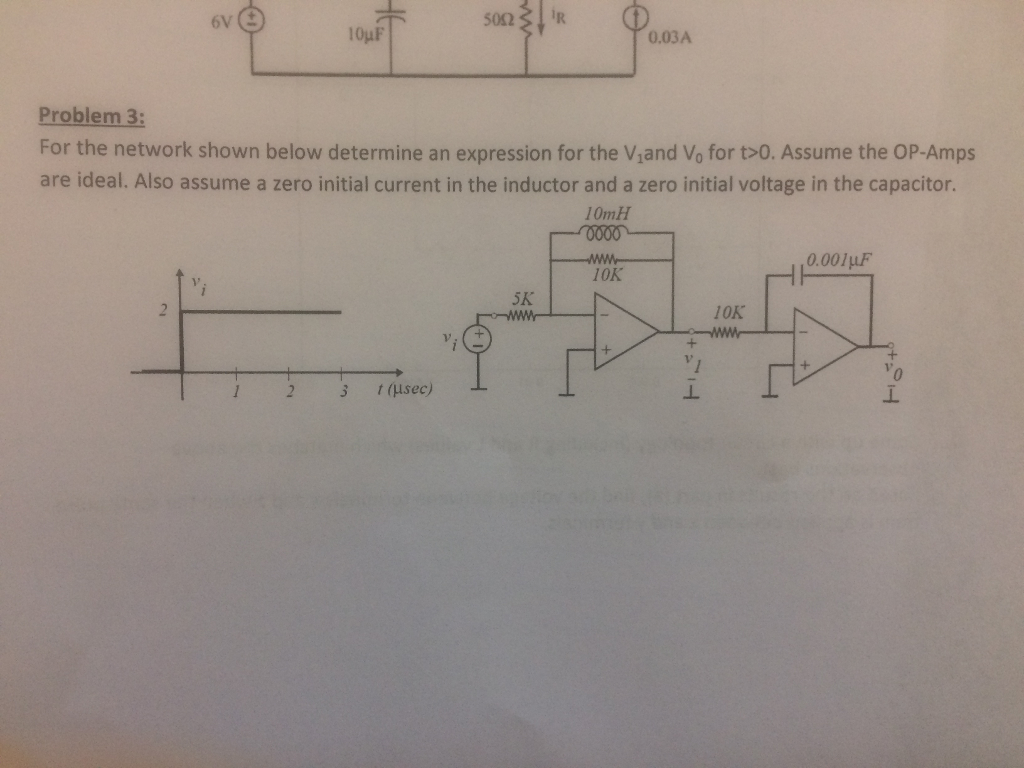 Solved Problem 3 For the network shown below determine an | Chegg.com