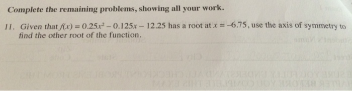 Solved Complete the remaining problems, showing all your | Chegg.com